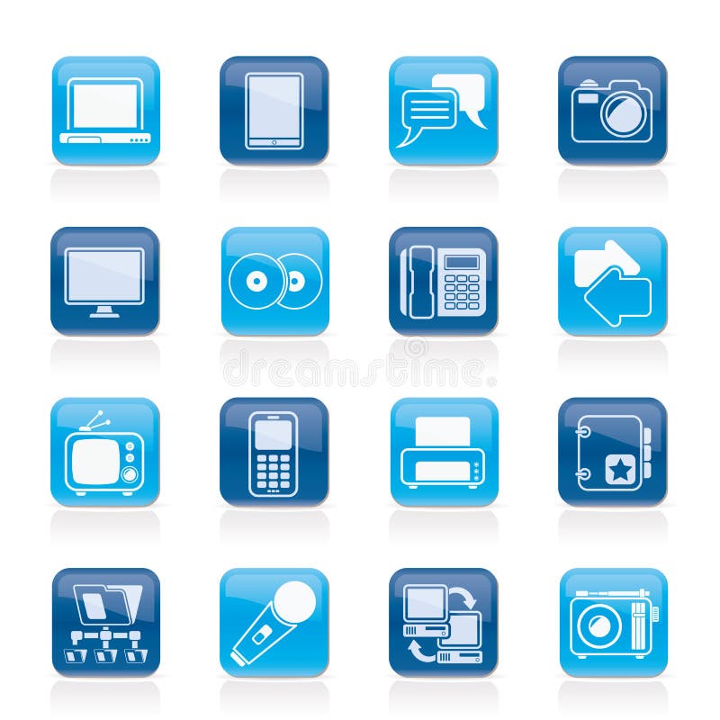 Communication and Connection Technology Icons Stock Vector ...