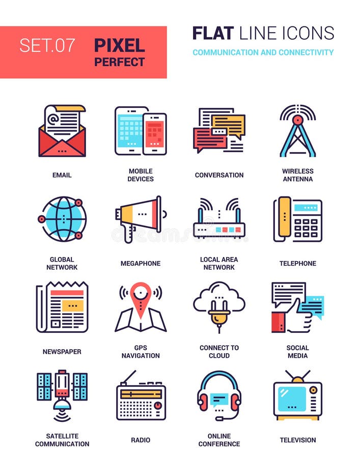 Communication and Connectivity Stock Vector - Illustration of flat ...