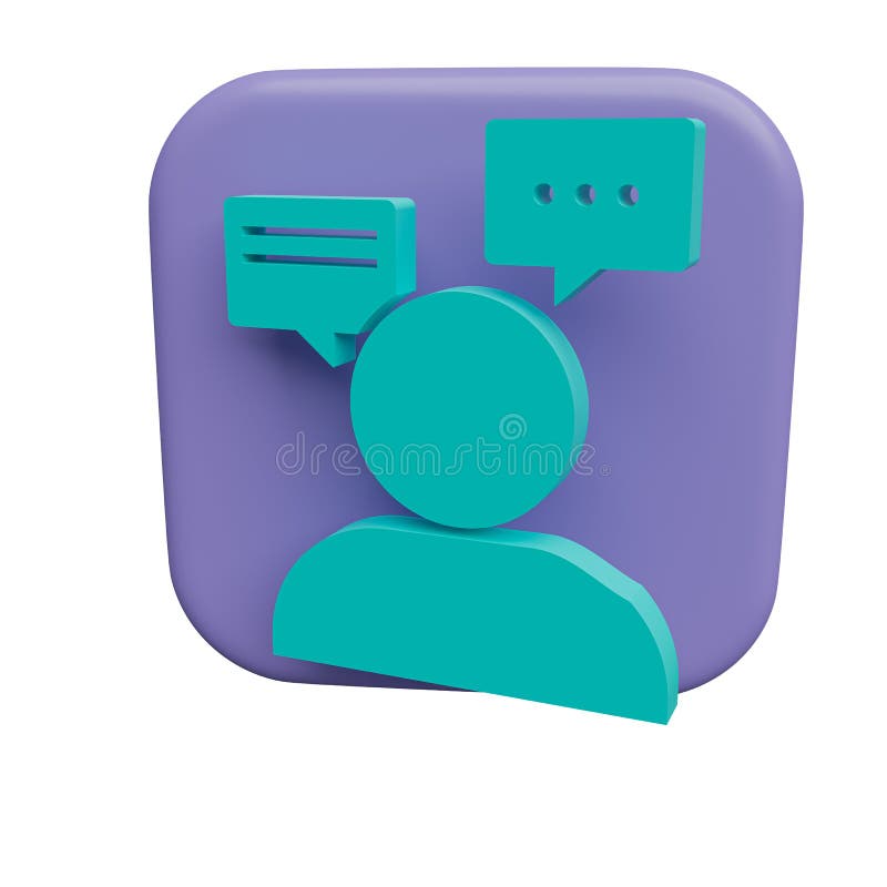 Communication, Conversation 3d Icon Render Illustration Stock ...