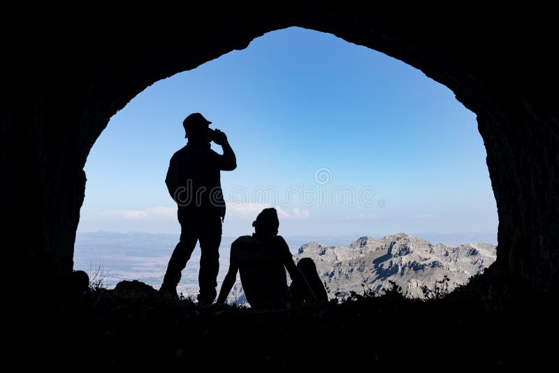 Mountains, Caves and Adventurous People Stock Photo - Image of ...