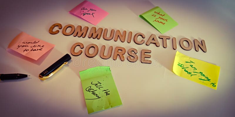 Communication Course Presentation with Slip Pattern Stock Image - Image ...