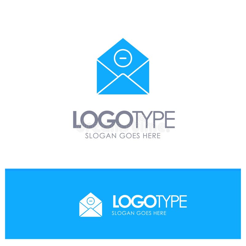Communication, Delete, Delete-Mail, Email Blue Solid Logo with Place ...