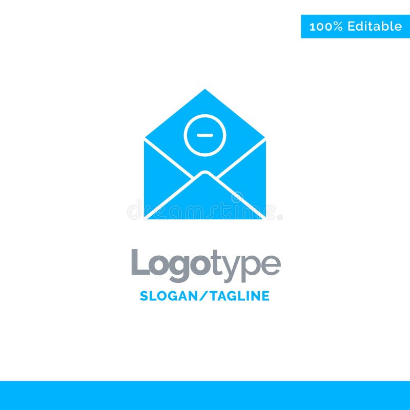 Communication, Delete, Delete-Mail, Email Blue Solid Logo Template ...
