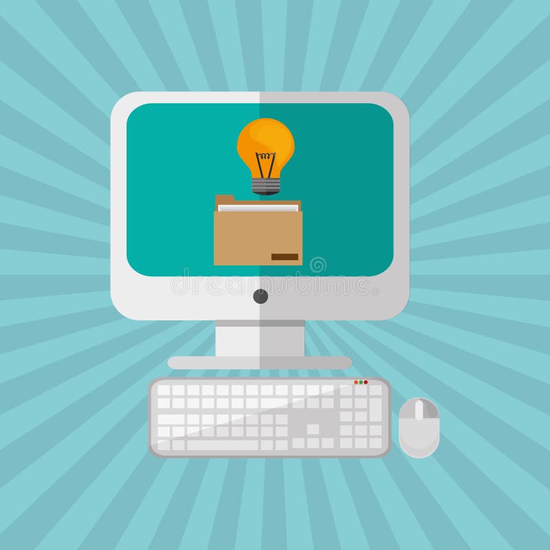 Communication Design. Computer Icon. Colofull Illustration, Vect Stock ...