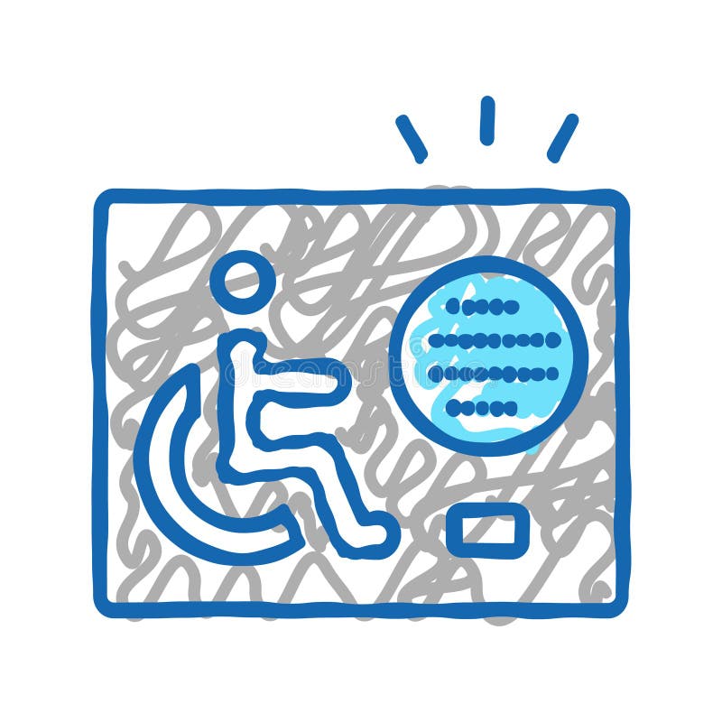 Communication Device for Disabled Icon Doodle Illustration Stock ...