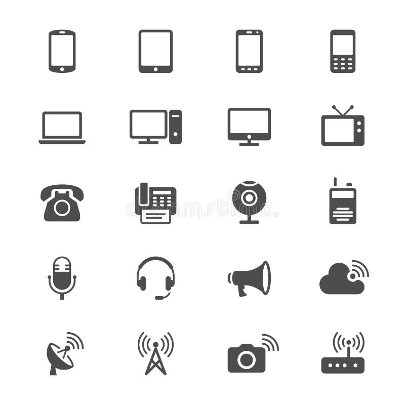Communication Device Flat Icons Stock Vector - Illustration of vector ...