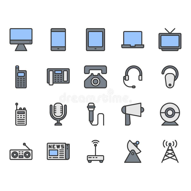 Communication Device Icon Set.Vector Illustration Stock Vector ...