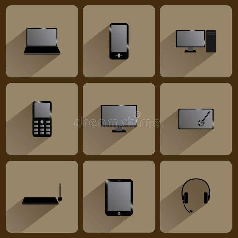 Communication device icons stock vector. Illustration of sign - 41657830