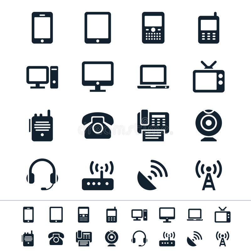 Communication device icons stock vector. Illustration of router - 32308867