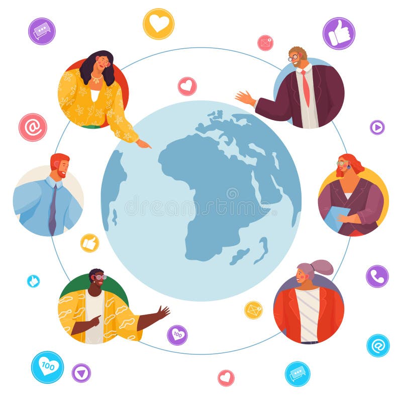 Communication between Different People Around World by Video Conference ...