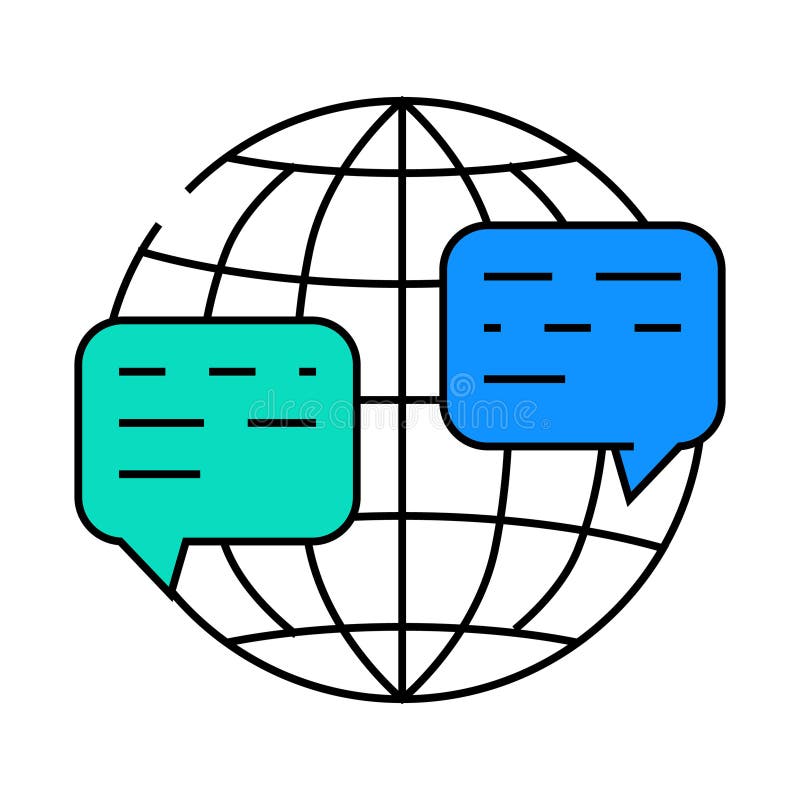 Communication from Different Place of World Icon Color Illustration ...