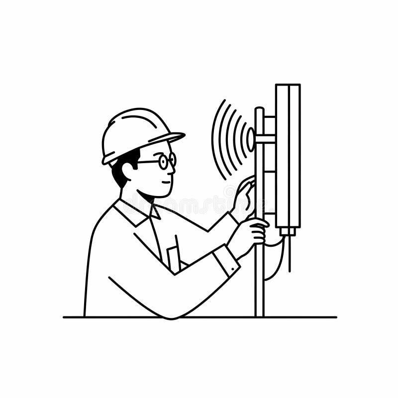 The Communication Engineer Looked at the Antenna To Ensure the Smooth ...
