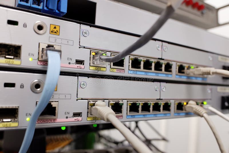 Communication Equipment in the Data Center Stock Image - Image of ...