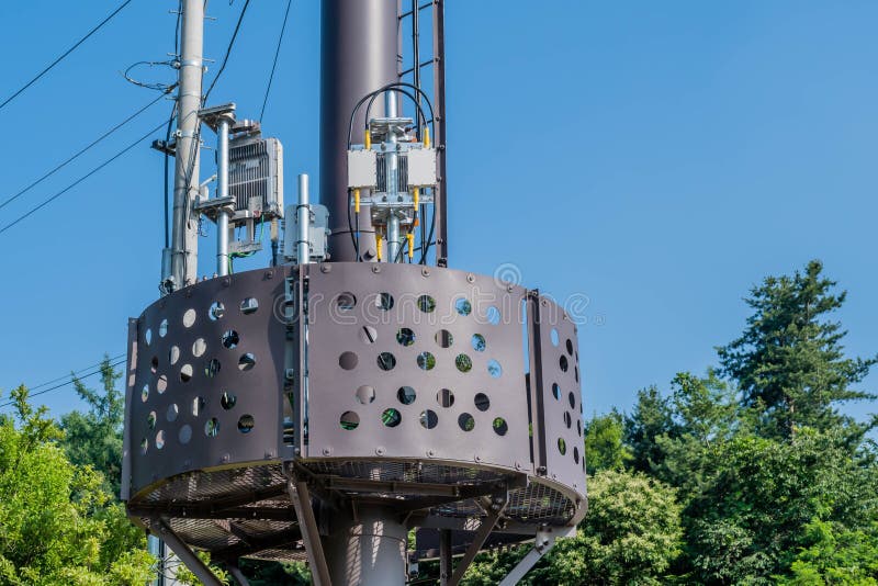 Communication Equipment on Utility Pole Stock Image - Image of ...