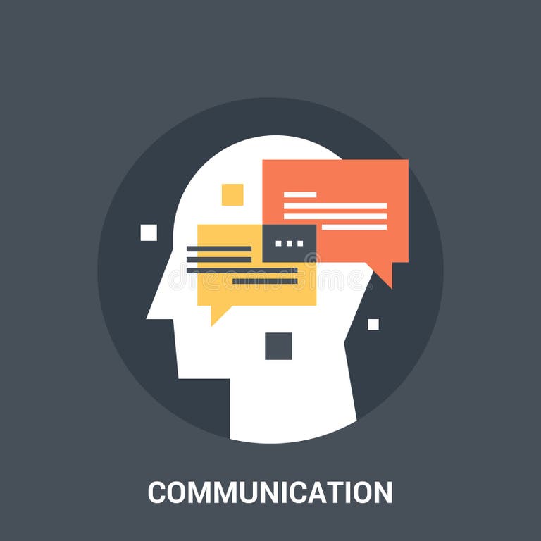Communication Flat Icon Design Concept Stock Vector - Illustration of ...