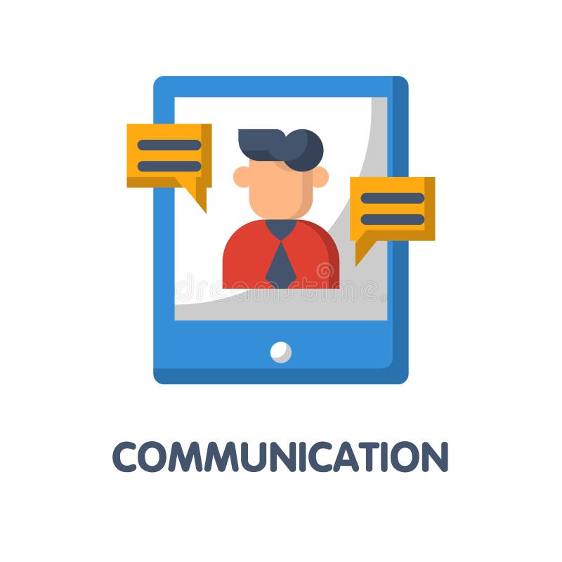 Communication Flat Icon Style Design Illustration on White Background ...
