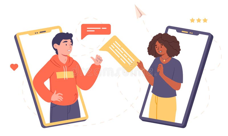 Communication through Gadgets Stock Vector - Illustration of vector ...