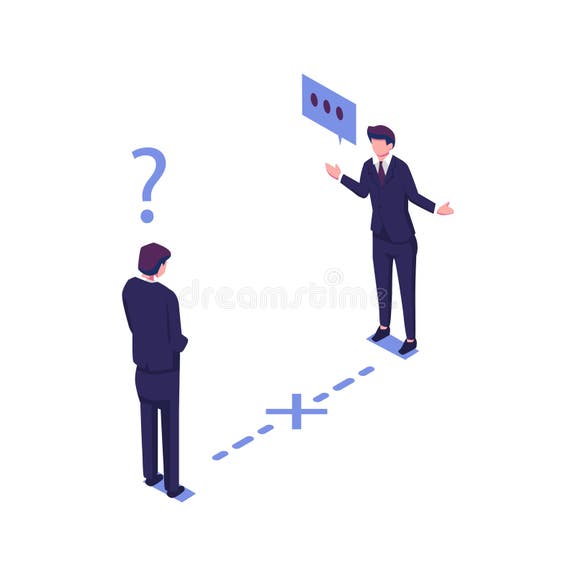 Communication Gap Flat Style Isometric Vector Illustration Design Stock ...