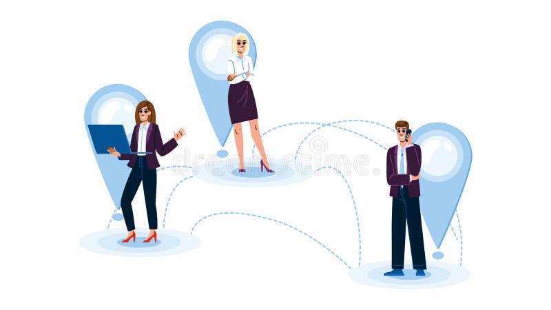 Communication Global Virtual Team Vector Stock Vector - Illustration of ...