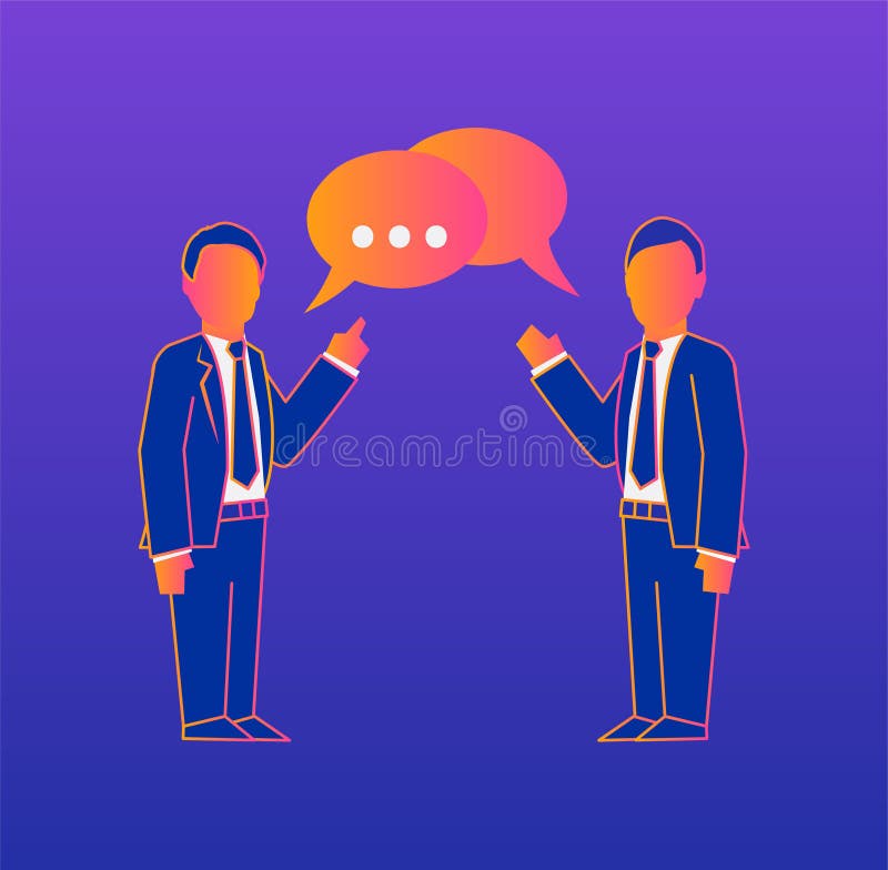 Communication Gradient Illustration on Violet Background Stock Vector ...