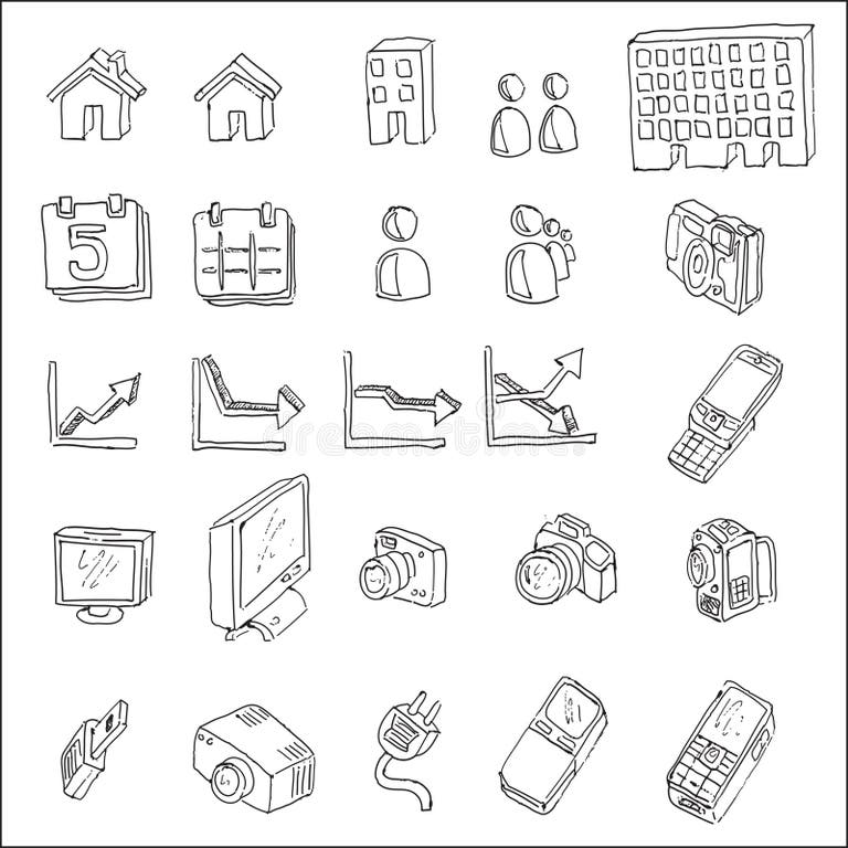 Draw Communication Icon Set Stock Illustrations – 4,463 Draw ...