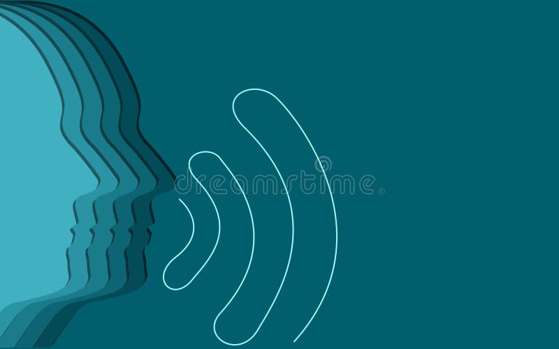 Communication with Human Head Speech Stock Illustration - Illustration ...