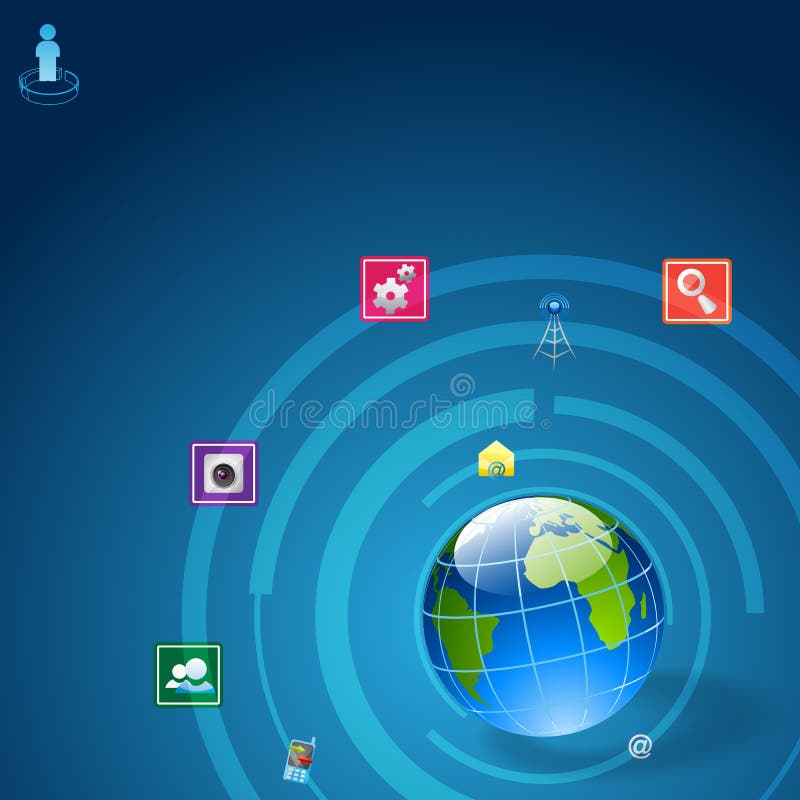 Communication Icon Around Earth Stock Vector - Illustration of people ...