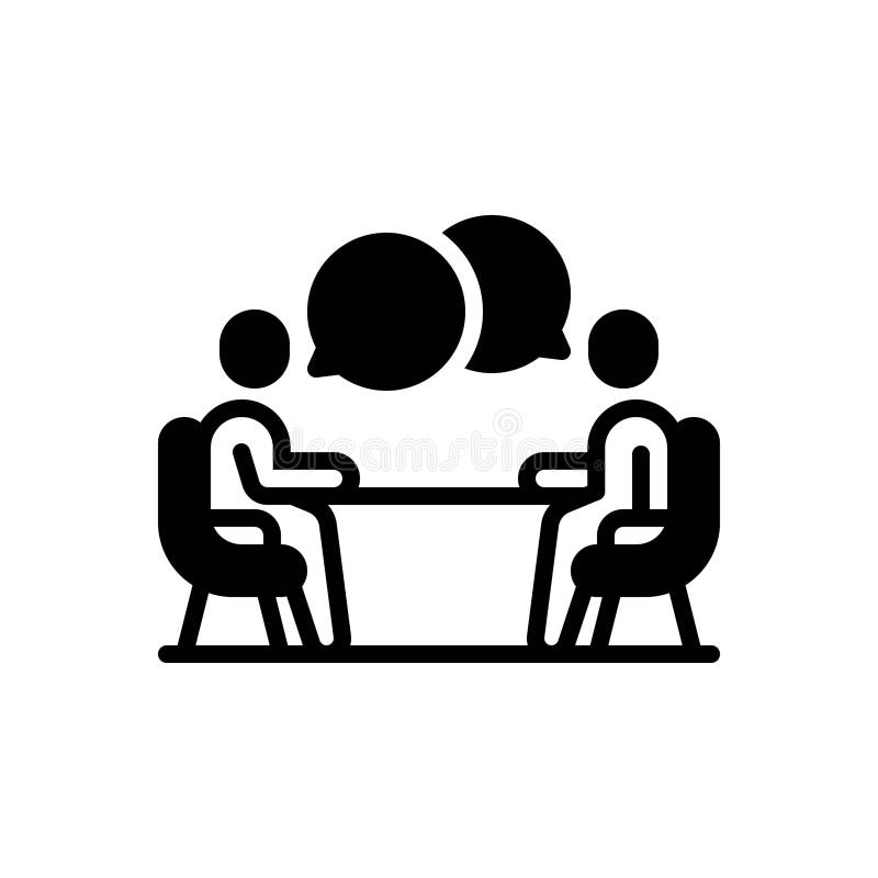 Black Solid Icon for Communication, Communicate and Conversation Stock ...