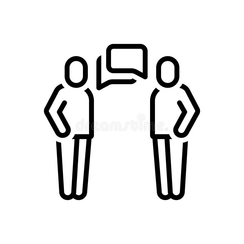 Black Line Icon for Communication, Dialogue and Talk Stock Vector ...