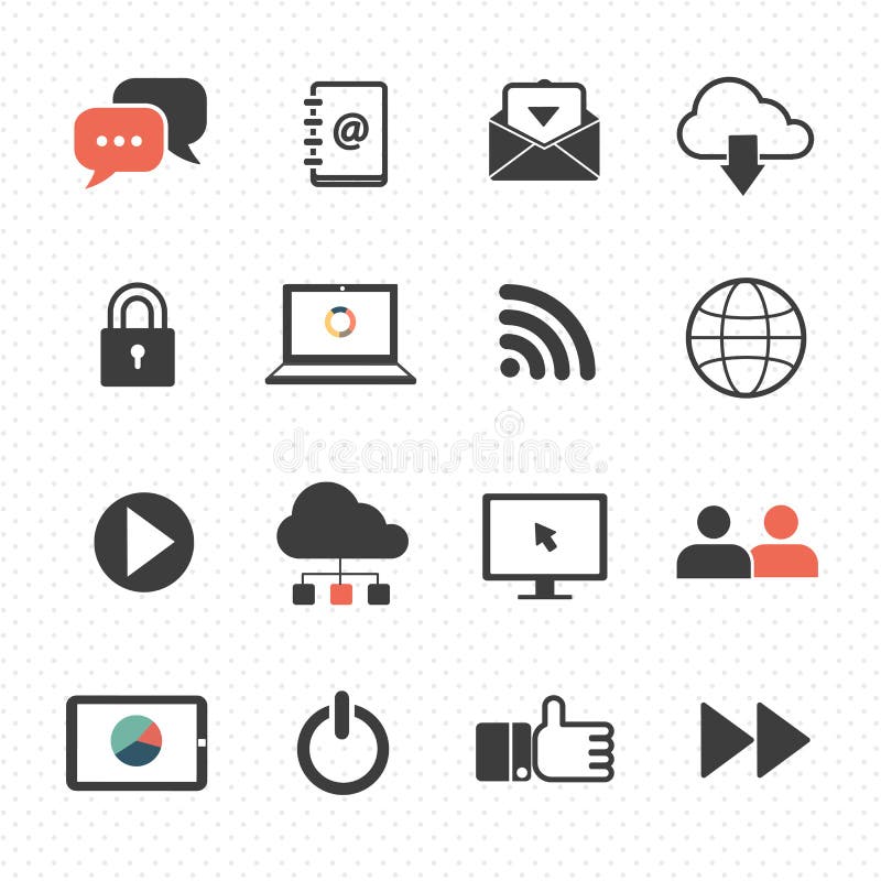 Communications Icons Vector Stock Vector - Illustration of icons, sign ...