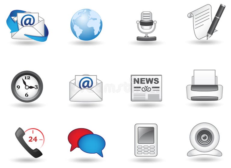 Blue Communication Icon Set Stock Illustrations – 80,278 Blue ...