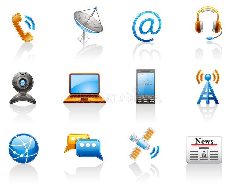 Blue Communication Icon Set Stock Illustrations – 80,278 Blue ...