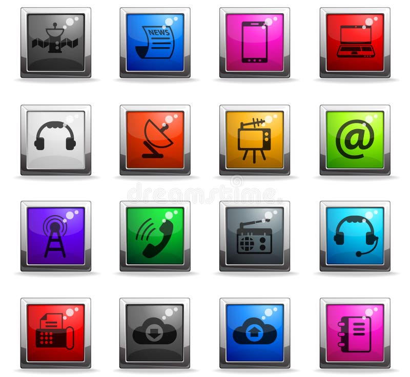 Communication icon set stock vector. Illustration of vector - 122263258