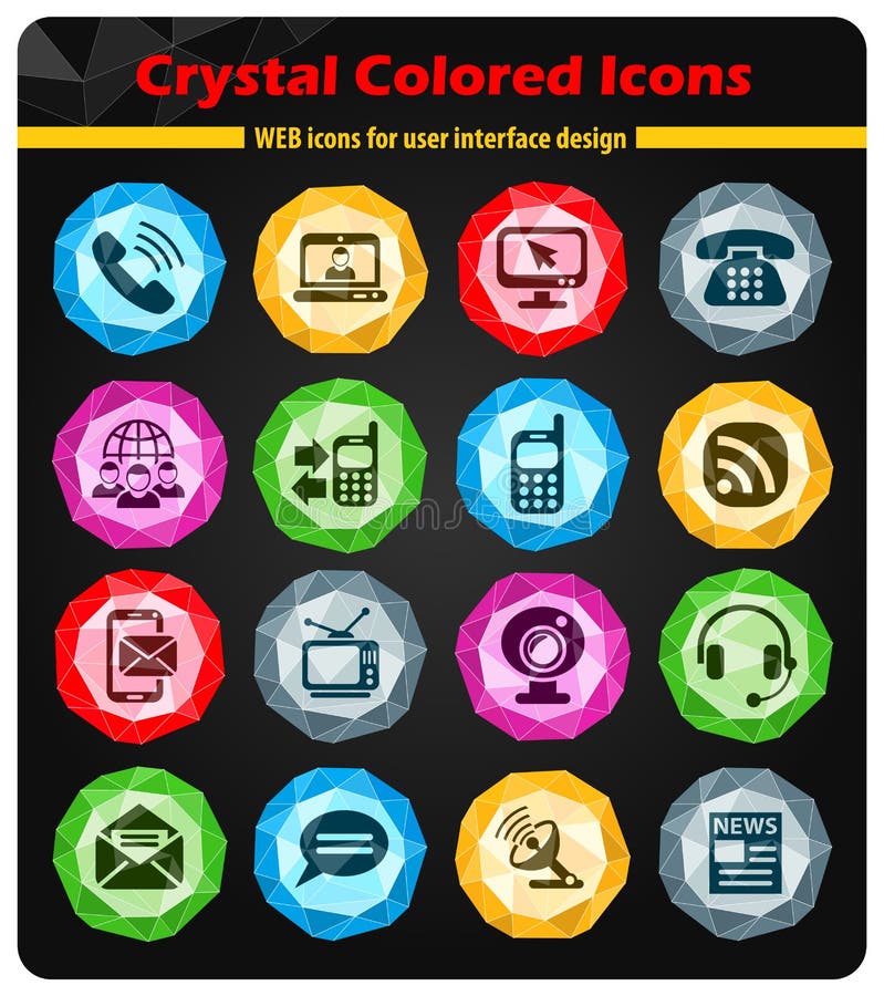 Communication icon set stock illustration. Illustration of message ...