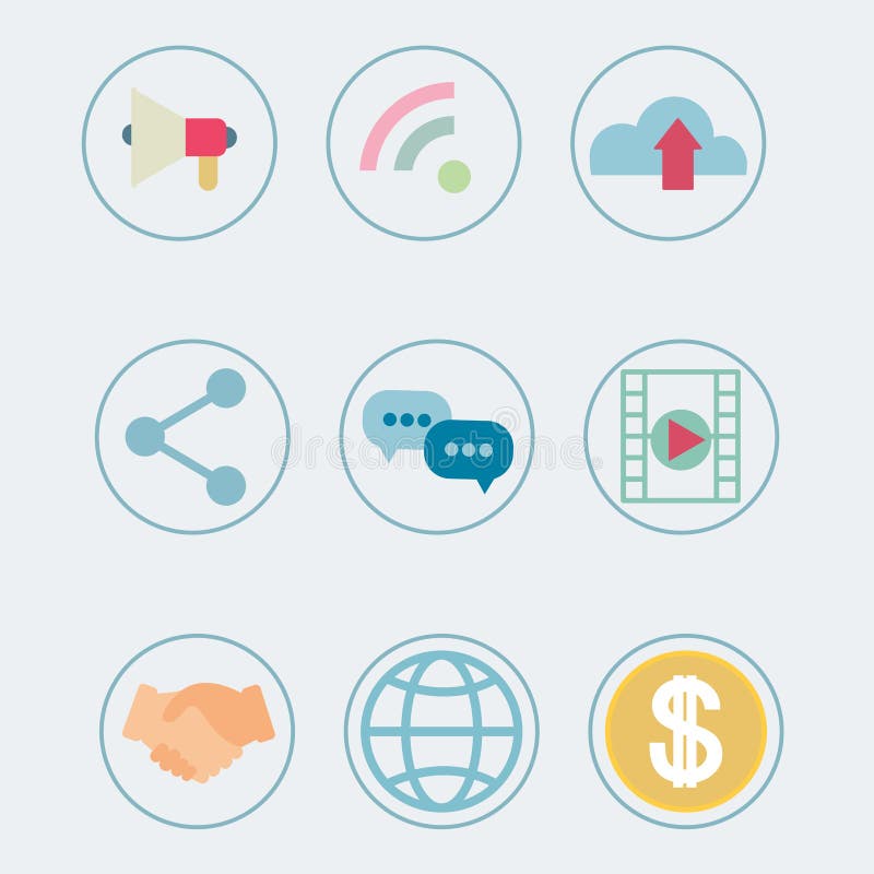 Communication Icon Set Design , Icon Vector Network Connection Stock ...