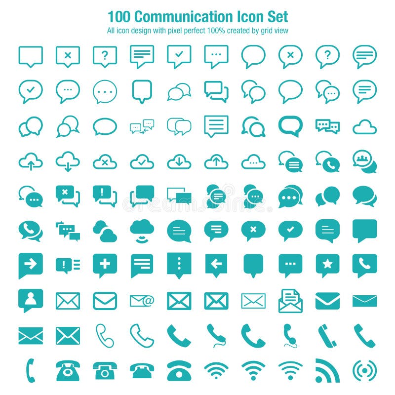 Communication Icon Set stock vector. Illustration of case - 75664045