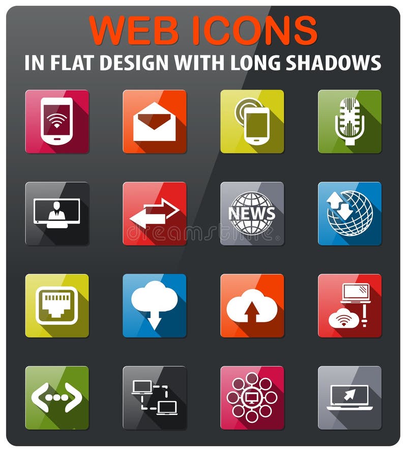 Communication icon set stock illustration. Illustration of envelope ...