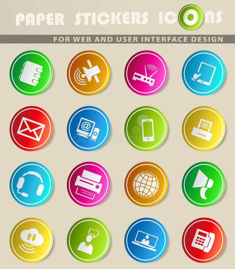 Communication icon set stock illustration. Illustration of sticker ...