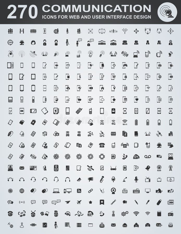 Communication icon set stock illustration. Illustration of lock - 67214503