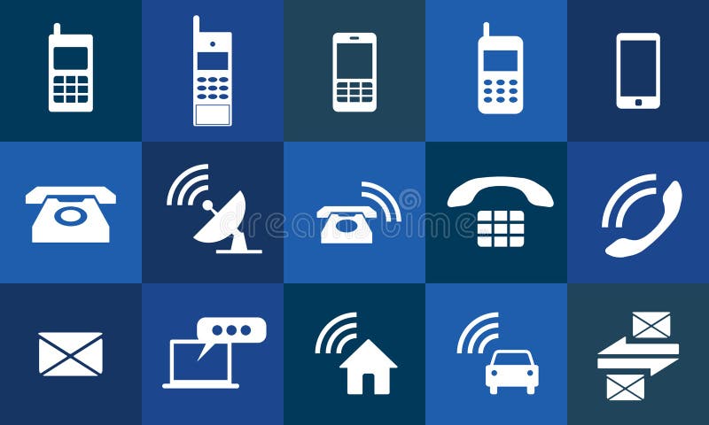 Blue Communication Icon Set Stock Illustrations – 70,220 Blue ...