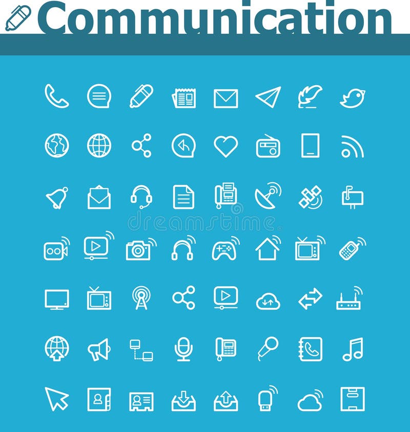 Communication icon set stock vector. Illustration of mail - 36384899