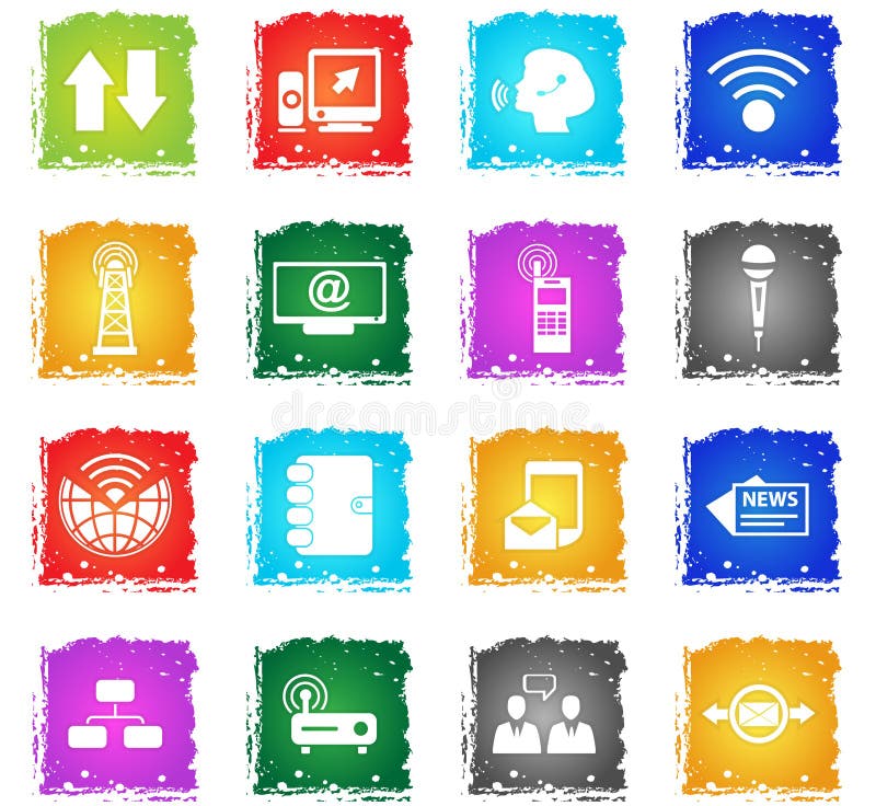 Communication icon set stock illustration. Illustration of symbol ...