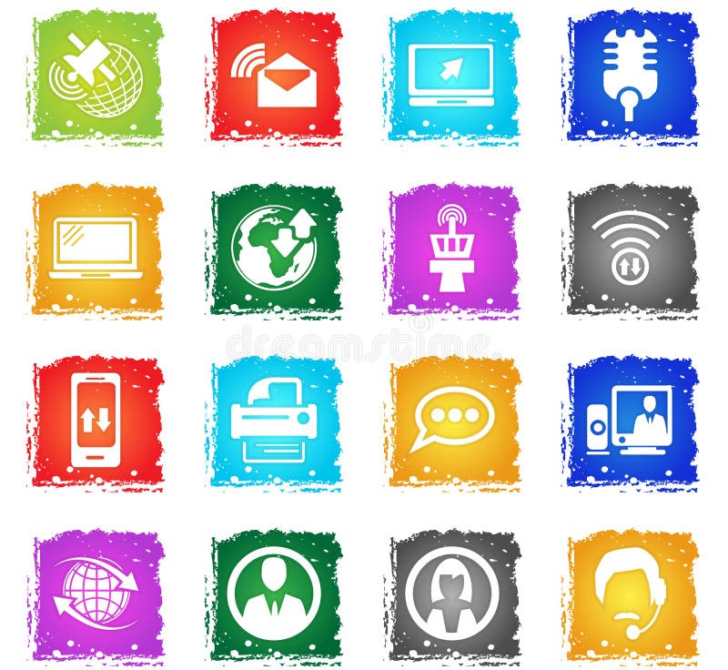 Communication icon set stock illustration. Illustration of tower - 88132907