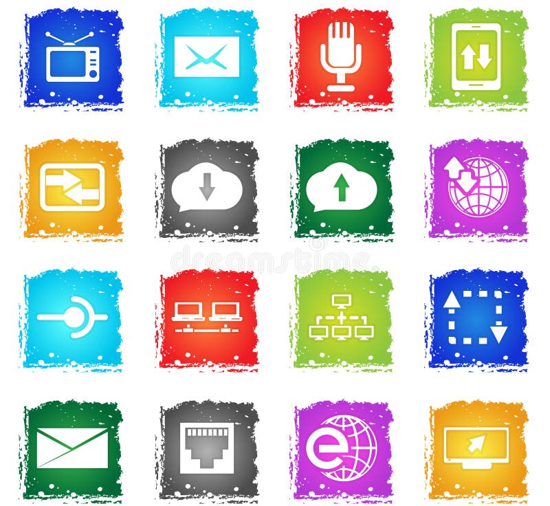 Communication icon set stock illustration. Illustration of exchange ...