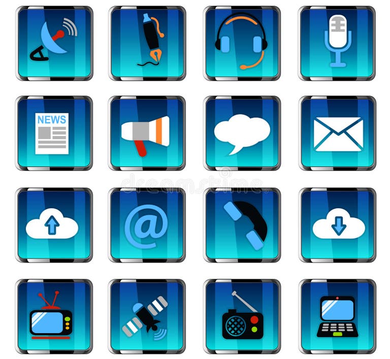 Communication icon set stock illustration. Illustration of phone - 88135936
