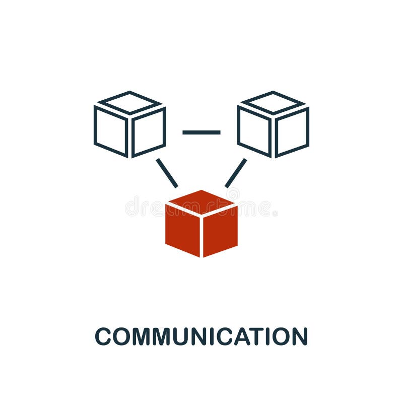 Communication Icon in Two Color Design. Red and Black Style Elements ...