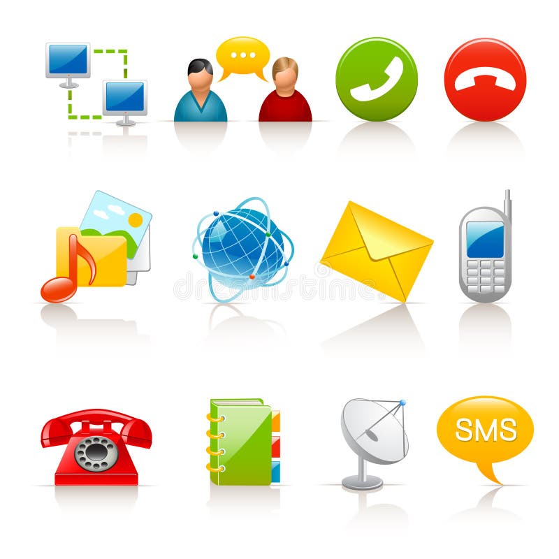 Communication icons stock vector. Illustration of mail - 13932225