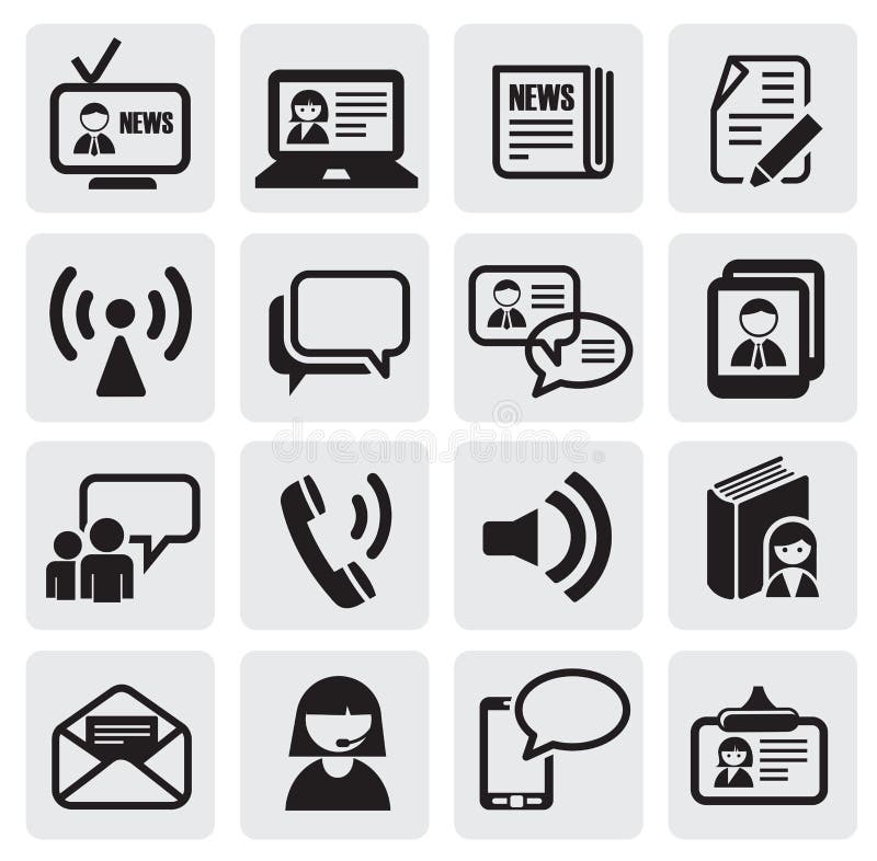 Hand Drawn Communication Icon Set Stock Vector - Illustration of ...