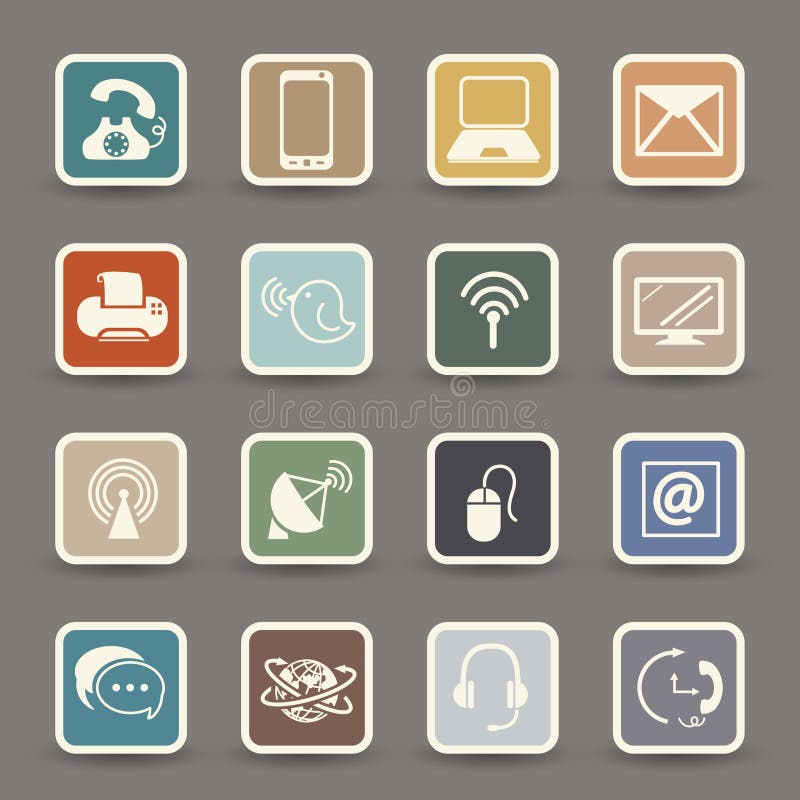 Web Icons in Retro-Style stock vector. Illustration of medium - 31728810