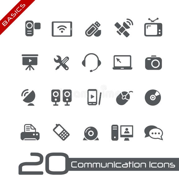 Communication Icons // Basics Stock Vector - Illustration of device ...
